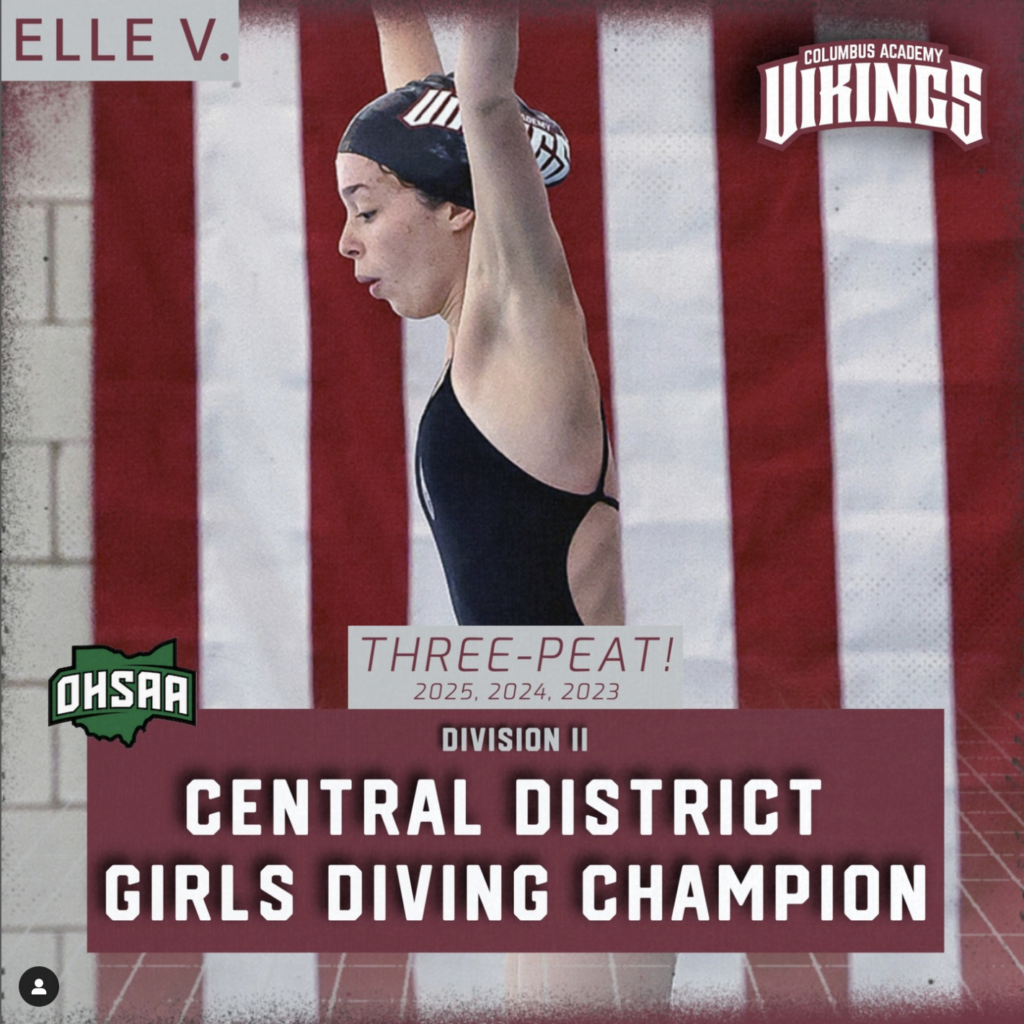 Elle Dominates Division II Diving - Columbus Academy